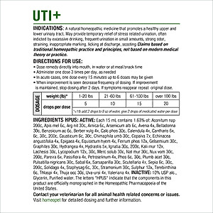 HomeoPet UTI Plus Urinary-Tract Relief, Supportive UTI Medicine for Dogs, Cats, and Other Pets, 15 ml