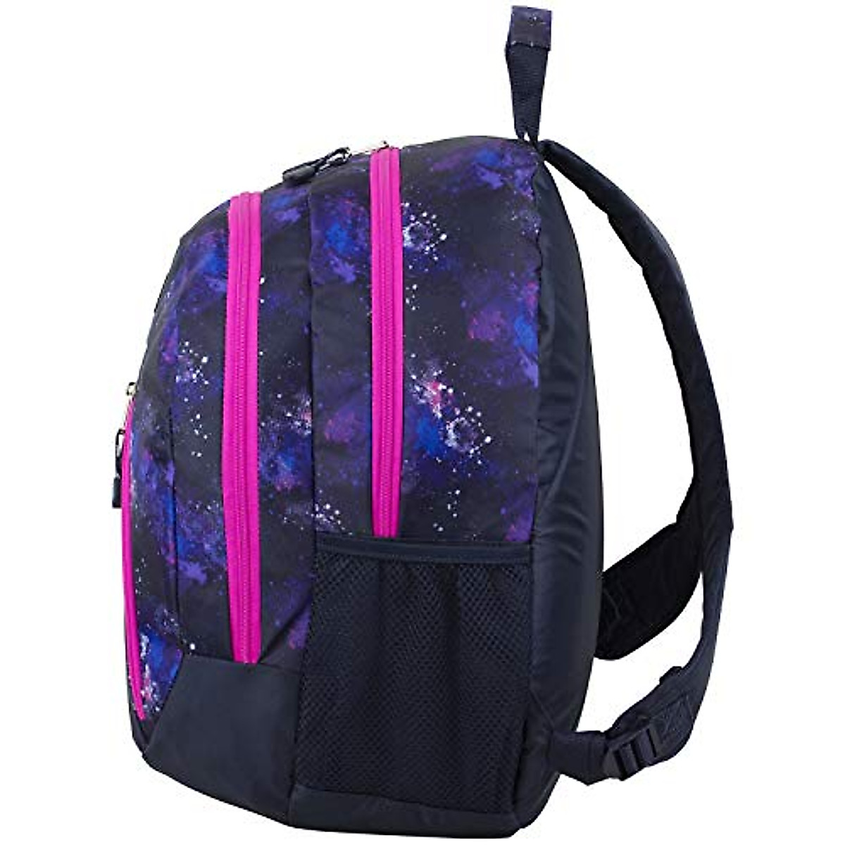 FUEL Active Backpack, Navy Blue/Pink Trim/Galaxy Print