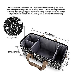 Baby Diaper Caddy Bag - 5pcs Set Diaper Stroller Bag Organizing Pouches Baby Basket Diaper Storage Caddy With Insulation bag (Black)
