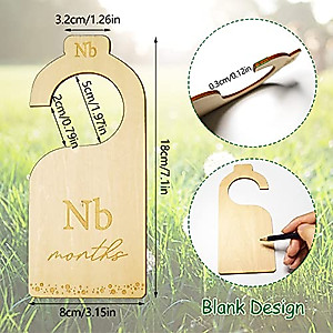 Esweny 7PCS Baby Closet Size Dividers Wooden Baby Closet Organizers from Newborn to 24 Months Dividers to Organize Nursery Closet