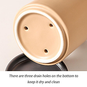 Dxcaicc Utensil Holder,Large Ceramic Stable Utensil Caddy,Drainer Ceramic Cooking Utensil Holder,Ceramic Kitchen Utensil Holder for Countertop,Cooking Utensils Holder for Kitchen,Yellow