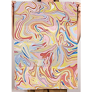 CENTRAL 23 Marble Wrapping Paper For Women Men - 6 Thick Gift Wrap Sheet - Pastel Colors - Wrapping Paper For Birthday Bridal Shower Anniversary - Comes With Fun Stickers