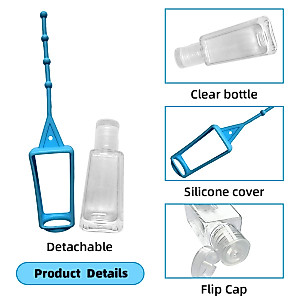 sonviibox 5 Pack Empty Hand Sanitizer Travel Size Holder,Travel Size 1 oz Leakproof Squeeze Bottles for kids and adult party favor (5Pack)