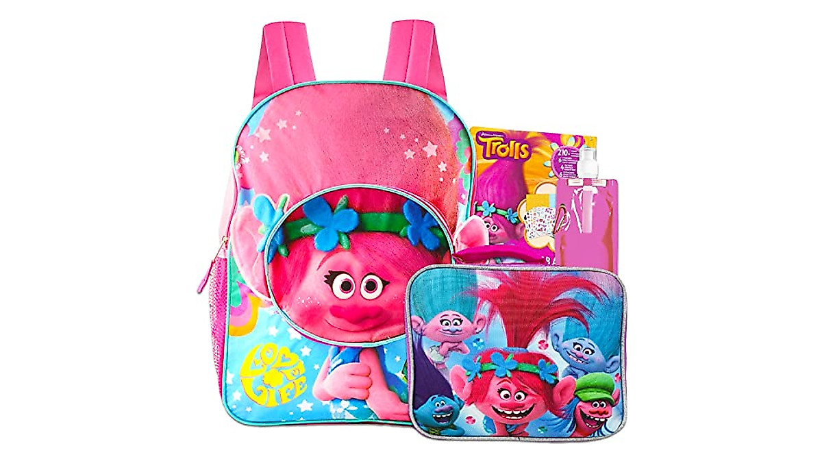 Trolls Backpack & Lunch Bag Set for Girls - 16" Poppy