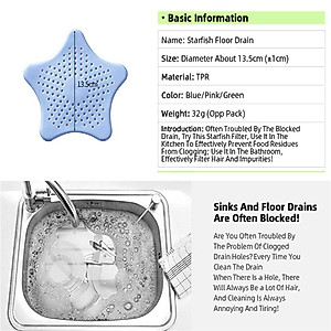 Kitchen Sink Drain Hair Catcher, Bathtub Stopper, Shower Floor Drain, Bathroom Sink Strainer, Plug for Kitchen and Bath Tub(Green)