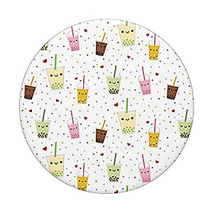 Happy Boba Tea Bubble Tea Milk Tea - White Phone Accessory PopSockets PopGrip: Swappable Grip for Phones & Tablets