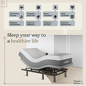 Sven & Son Classic Plus (with Head-Tilt) Adjustable Bed Base-Frame + 10 inch Memory Foam Matt (Firm), Head and Foot Lift, Massage, Under-Bed Lights, USB, Memory, Zero Gravity - Twin XL