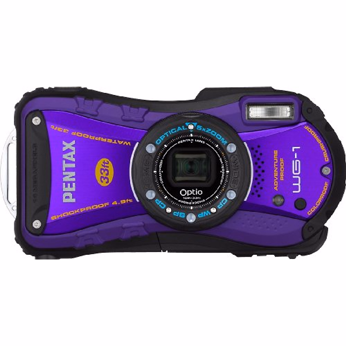Pentax Optio WG-1 Adventure Series 14 MP Waterproof Digital Camera with 5x Wide-Angle Optical Zoom (Purple)