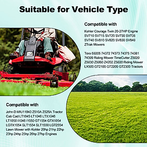 MOTOYUN 32 083 03-S Air Filter ， 52 050 02 Oil Filter Tune Up for Kohler SV840 SV820 SV810 SV740 SV735 SV730 SV720 SV715 Engine Twin Cylinder 20HP-27HP Cub Cadet LT1050 John Deere Lawn Mower