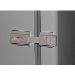 The Door Guardian No Drilling Fridge Lock - White | Home Refrigerator Door Lock, Latch Catch Toddler Kids Child Fridge Locks Baby Safety Child Lock