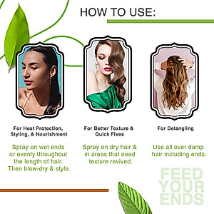 Yarok - Feed Your Ends Leave In Conditioner - Moisturize, Detangle & Protect - Hydrating & Nourishing - For Shiny, Smooth, Soft Hair - 100% Vegan - Gluten, Sulfate, Paraben & Cruelty Free - 4oz