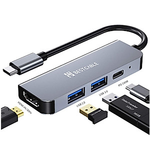 USB C Hub, BEST CABLE 4-in-1 USB C Hub Adapter USB C to HDMI 4K,100W Power Delivery , USB 3.0, USB 2.0, Compatible with MacBook Pro 2016-2020/Air 2018-2020...More