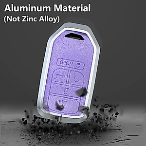 Yuebutor Aluminum Alloy Key Fob Cover Case Compatible with Honda Accord Civic Pilot CRV HRV CRZ Fit Odyssey Passport Jed Crider Crosstour Crider Spirior Accessories (Purple)
