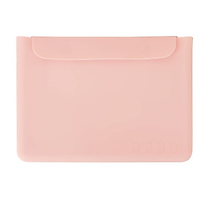 HiBidder Silicone Makeup Bag, Slim Toiletry Cosmetic Bag for Travel, Flat Makeup Bag with Double Magnetic Buckle Flap for Makeup Tools Organizer