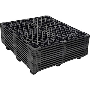 48x40 Plastic Nestable Shipping Pallet 2200 Lb. Capacity - Lot of 5