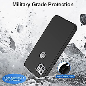 V/A for Motorola One 5G Ace Case with Built-in Screen Protector, Full Body Protection Shockproof Cover Case, [Rugged PC Front Bumper + Soft TPU Back Cover] Armor Protective Phone Case (Black)