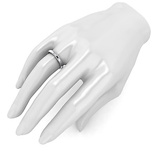 LANDA JEWEL 3mm Heavy Sterling Silver Comfort Fit Polished Womens Wedding Ring Plain Band (7.5)