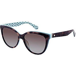 Kate Spade New York Women's Daesha/S Polarized Cat Eye Sunglasses, Havana Pattern Green, One Size