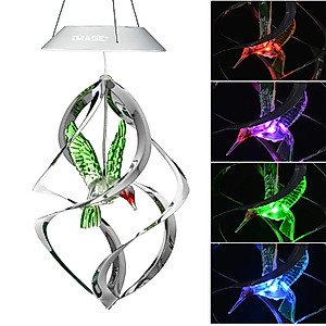 Solar Lights Outdoor Hanging Lights Hummingbird Color Changing Lights Xmas Gifts for Mother Decor Home Garden Patio Yard Indoor Outdoor