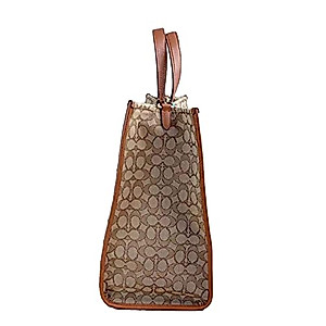 COACH Women's Dempsey Tote 40 In Signature Jacquard With Patch (Khaki - Redwood Multi)