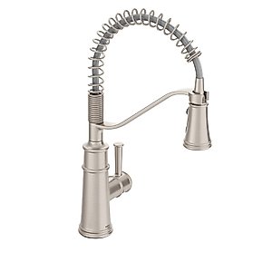 Moen 5927SRS Belfield One-Handle Pre-Rinse Spring Kitchen Faucet with Power Boost, Spot Resist Stainless