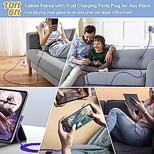 USB C Wall Charger, 20W Fast Charging Block + 10FT 6FT 60W PD 3A Type C Cables Fit for Samsung Galaxy A53 5G A73 A33 A13 S22 Ultra S21 S20 A03s A32 A12 A52 Z Flip 4,Google Pixel 7 6a 6 Pro 5a 5 XL 4a