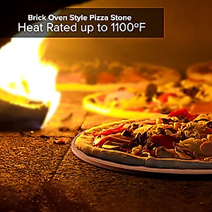 Nuwave Heavy-Duty Cordierite Pizza & Baking Stone, Heat Resistant up to 1472°F, Great for Indoor Electric Ovens, Outdoor Gas, Wood Fire Grills, BBQ Grilling, & NuWave Bravo XL, Fits Most Frozen Pizzas