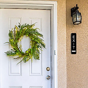 Tandefio 4 Pcs Vertical Exit Sign with Braille 8x2 Inch Exit Signs for Business Ada-compliant Braille and Raised Letters Ada Exit Sign with Adhesive Mounting Strips for Indoor Outdoor