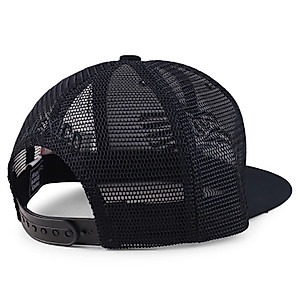 Trendy Apparel Shop Hecho En Mexico Eagle 3D Embroidered Flatbill Snapback Mesh Cap - Black Black