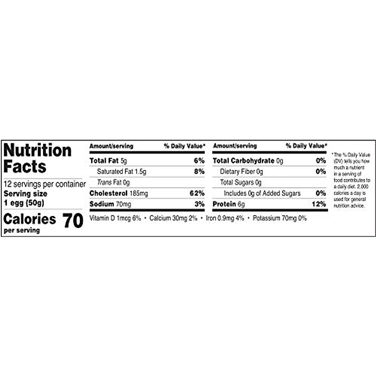 Amazon Brand - Happy Belly Cage-Free, Large, White Eggs, 1 Dozen (Packaging May Vary)