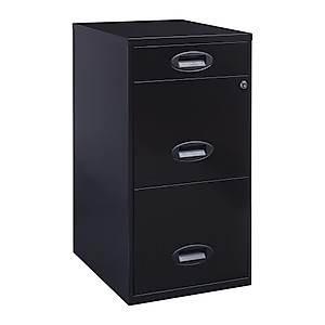 Realspace® SOHO 18"D 3-Drawer Organizer Vertical File Cabinet, Black