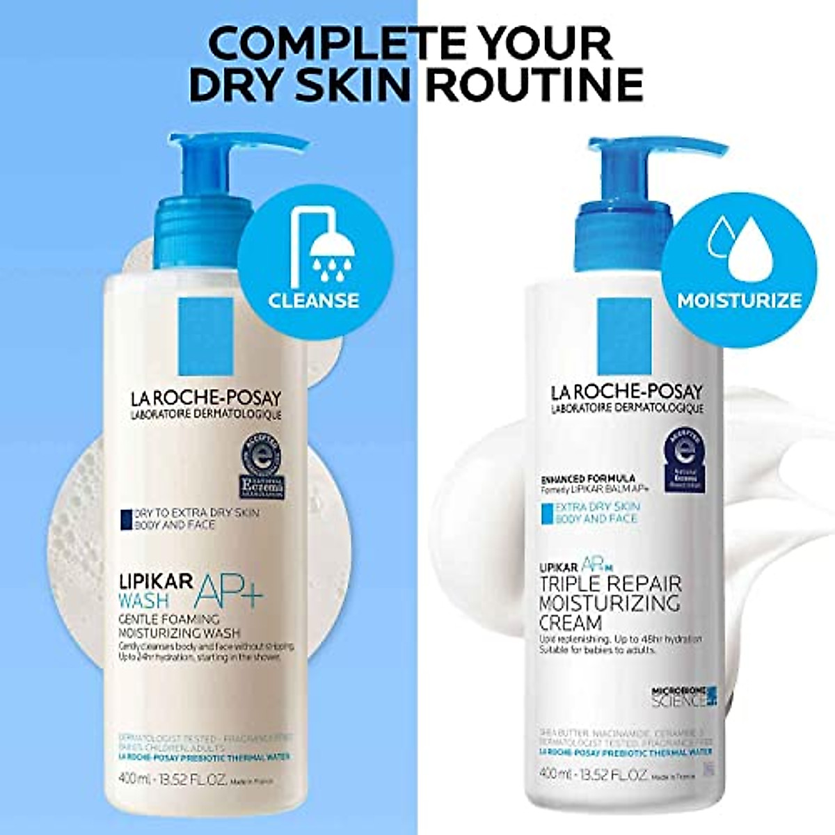 La Roche-Posay Lipikar Balm AP+ Intense Repair Body Lotion for Dry Skin, Body Cream with Shea Butter and Niacinamide, Moisturizer for Dry and Rough Skin, Sensitive Skin Safe, 13.52 Fl Oz (Pack of 1)