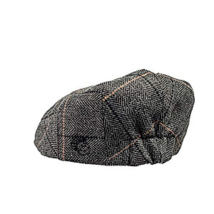 Born to Love Baby Boys Jeff Hat Vintage Driver Tweed Flat Page Gatsby Cap, Oliver Black, 8-12 Years