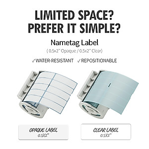 MANGOSLAB Nemonic Label Printer Paper Cartridge | Name Tag Stickers for Thermal Printer | Waterproof Personalized Sticker Labels (0.5 x 2 Inch)