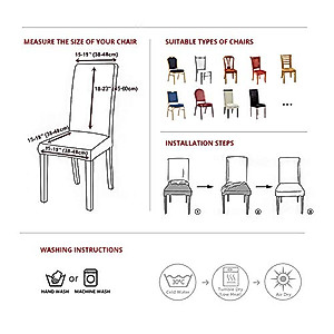 Hooshing Chair Covers Butterfly Stretch Washable Durable for Dining Room Set of 2