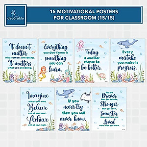 15 Ocean Themed Classroom Decor, 11x14in Under the Sea Classroom Decorations, Ocean Classroom Posters, Under the Sea Classroom Theme, Under the Sea Posters for Classroom, Under the Sea Classroom Decor