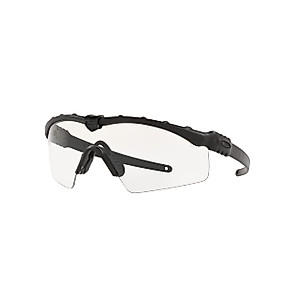Oakley Men's OO9146 SI Ballistic M Frame 3.0 Rectangular Sunglasses, Matte Black/Clear, 32 mm