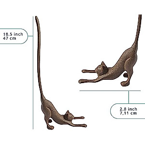 Yoga Cat Decorative Paper Towel Holder or Toilet Paper Holder by Comfify - Adorable “Downward Dog” Pose Kitty- Cast Iron Paper Towel Stand - Antiqued Cast Iron Storage - Multiple uses - 19” Tall.