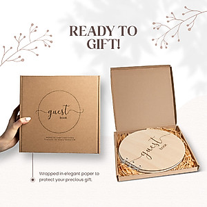 Mikito Elegant Wedding Guest Book – Ideal Baby Shower Guest Book, Memorable for Birthdays & Graduations – Classic Guestbook for Wedding Celebrations - Polaroid Guest Book