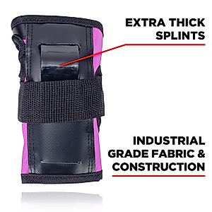 187 Killer Pads Skateboarding Knee Pads, Elbow Pads, and Wrist Guards, Six Pack Pad Set, Pink/Teal, Small/Medium