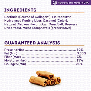 Treatly USA Collagen Rolls 6-7" Dog Chew Treats - Chicken Marinade Flavor, 4 Count/1 Pack