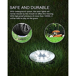 UFOND 12 Pack Solar Ground Lights，Outdoor Waterproof LED Solar Garden Lights, Disk Lights for Lawn Pathway Yard Walkway Driveway Patio Deck, Solar Lights (Cold White)