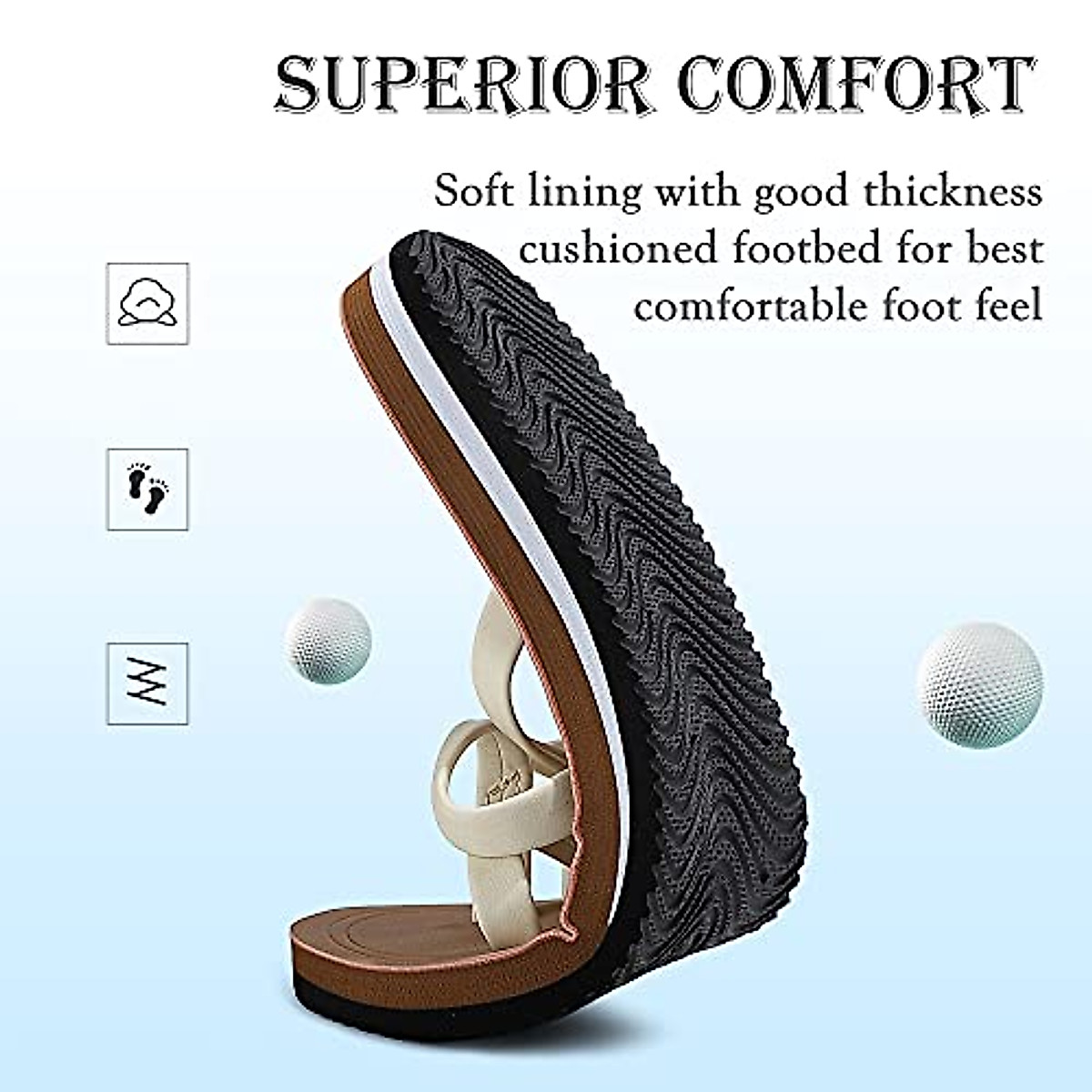 AX BOXING Flip Flops For Women Thong Sandals Faux Leather Slide Beach Pool Slipper Sandals(White-11,7)