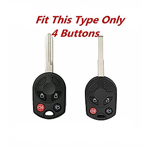 KAWIHEN Silicone Key Fob Cover Compatible with Ford Lincoln Mercury 4 buttons OUCD6000022 164-R8046 164-R7040 CWTWB1U722 (Pink)