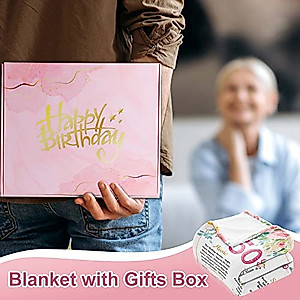 HAINANBOY 50th Birthday Gifts for Women with Box, 50th Birthday Decoration Blanket Birthday Gift for 50 Year Old Women, 1963 50th Birthday Gifts Ideas