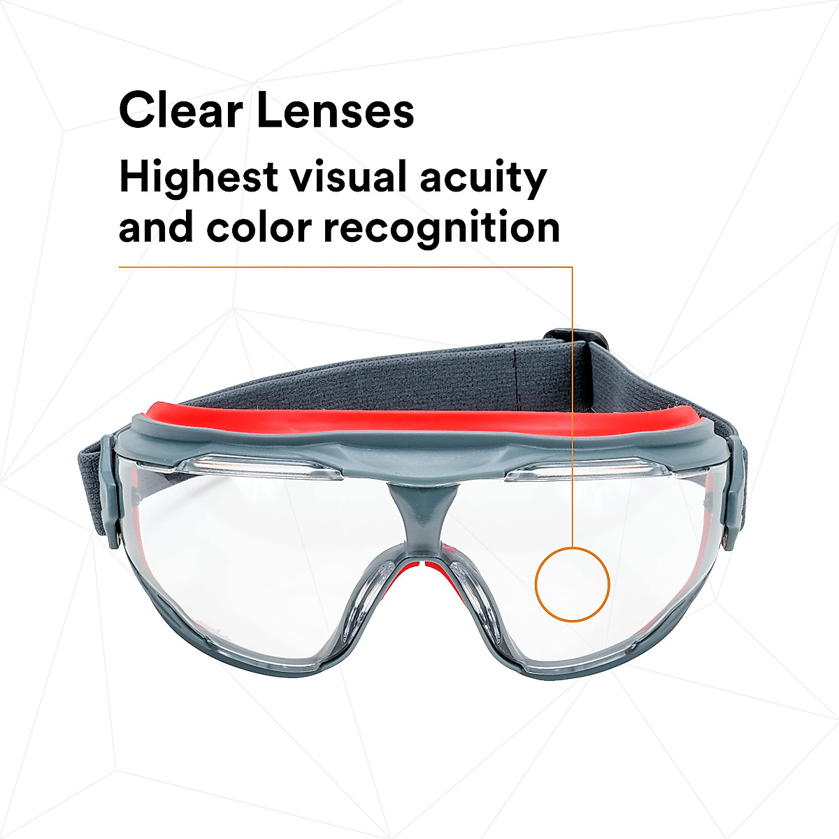 3M GoggleGear 500 Series GG501SGAF, Clear Scotchgard Anti-fog lens