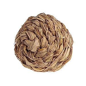 Amrka Pet Chew Toy Woven Grass Ball with Bell For Rabbit Hamster Guinea Pig Chinchillas 10cm/3.94"