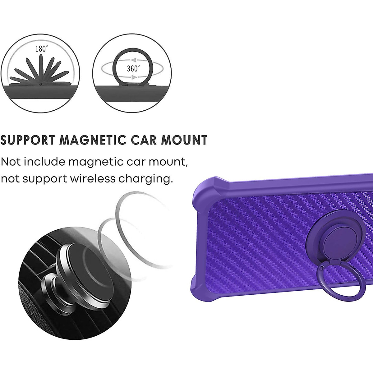 Case for DIALN X65 Case Compatible with DIALN X65 Phone Case Cover [with Tempered Glass Screen Protector][Hard PC + Soft Silicone][Ring Support] TZZH-ZI