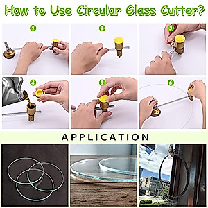 Keadic Glass Cutting Tool Set Contains Glass Running Pliers, 2mm-20mm Oil Feed Carbide Tip with 3 Bonus Blades, Calibrated Portable Circular Glass Cutter for Mirrors Windows Mosaic Stained Glass