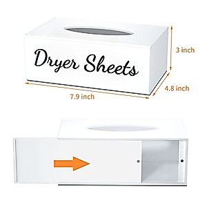 FEMELI Farmhouse Dryer Sheet Dispenser, Magnetic Dryer Sheet Holder for Laundry Room Decor & Organization, Acrylic Fabric Softener Sheets Container Box with Removeable Lid…